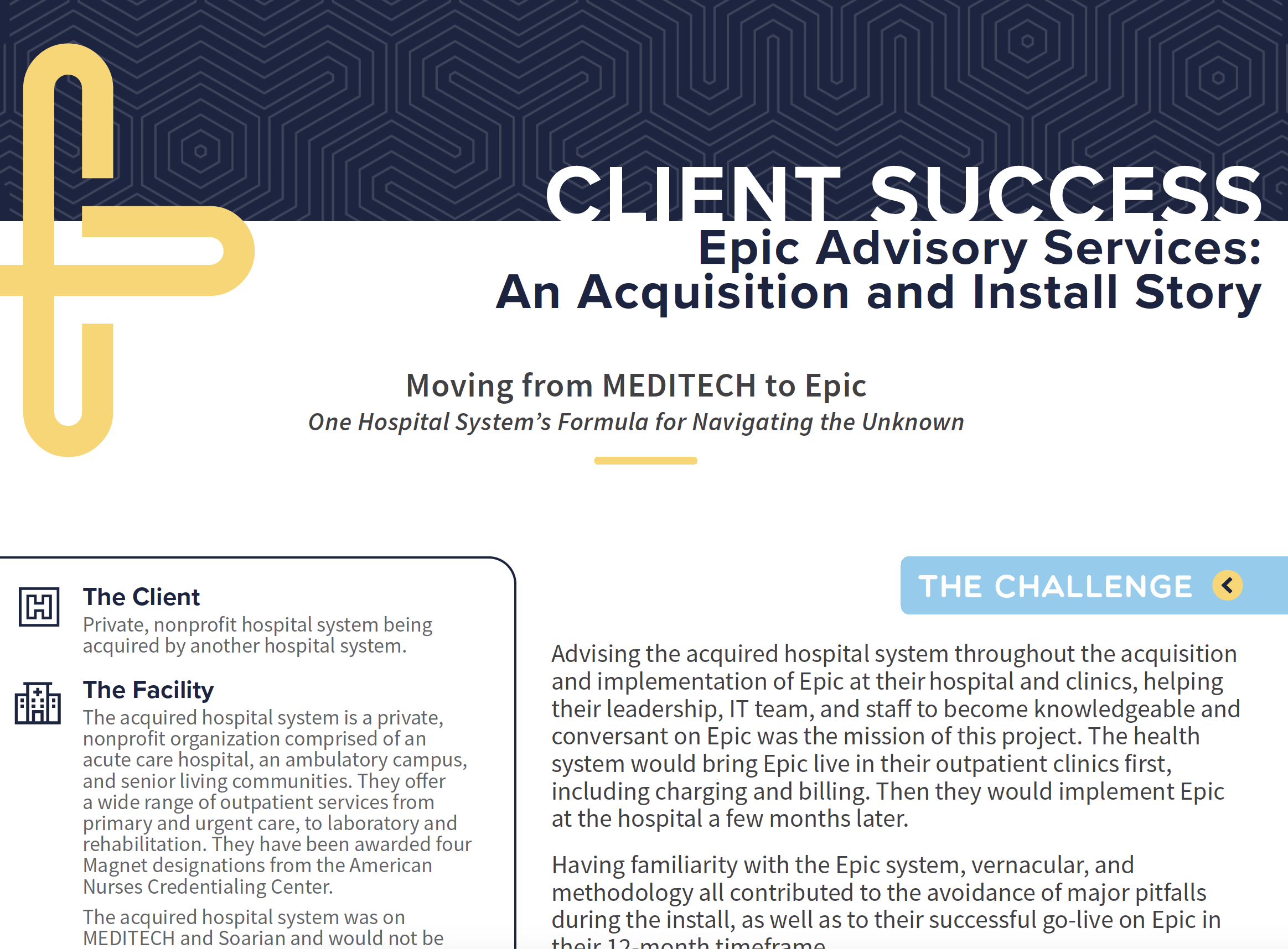 Epic Advisory Services: An Acquisition and Install Story